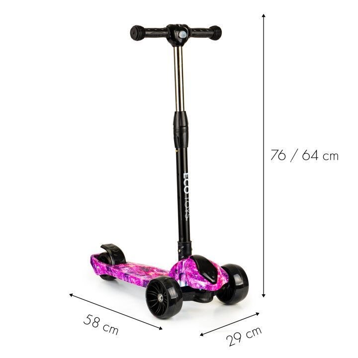 Trotineta pliabila scooter pentru copii, cu 3 roti iluminate LED si ...