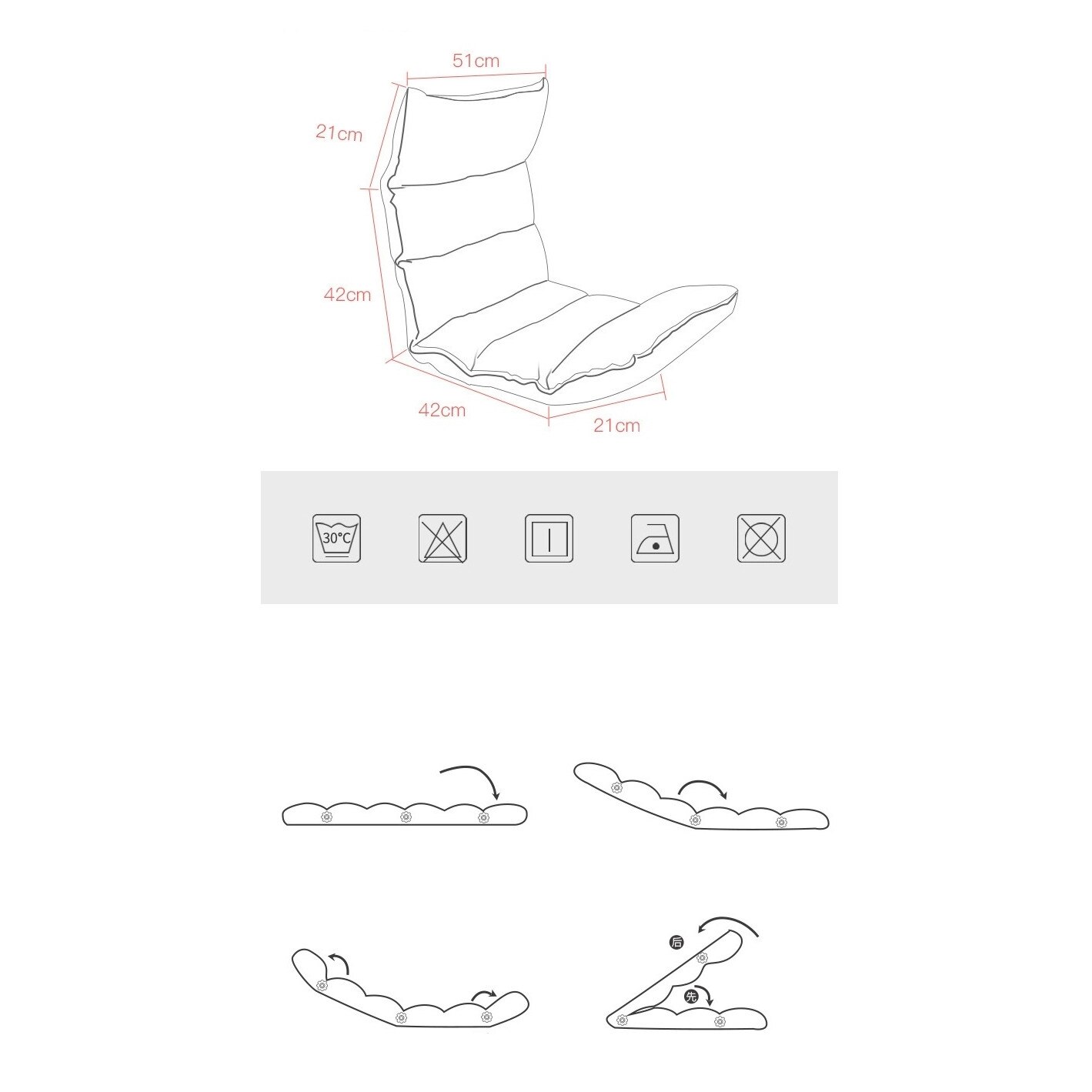 Fotoliu Relaxare de Podea, Interior, Exterior, Reglabil, Extensibil ...