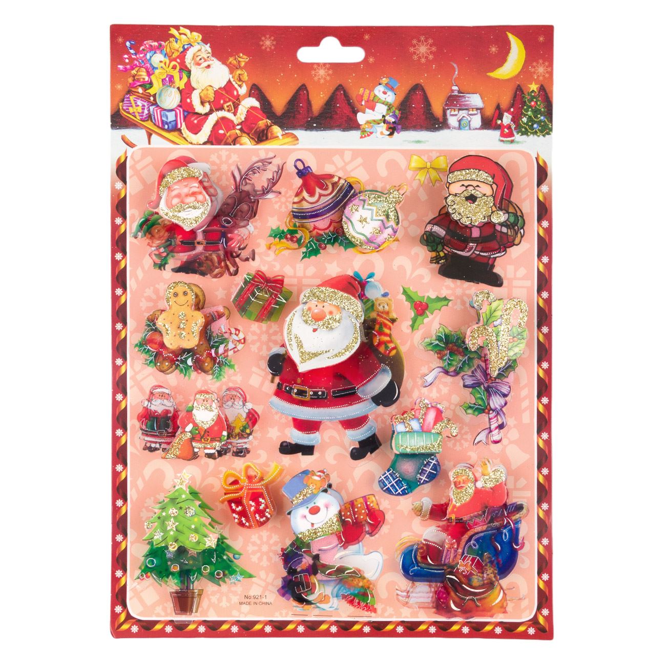 Set 14 stickere colorate cu Mos Craciun, Lioness, 21 x 29 cm - eMAG.ro