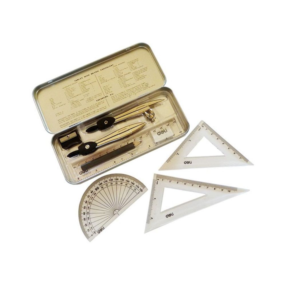 Trusa Geometrica Metalica DELI Oribit, 9 Piese - eMAG.ro