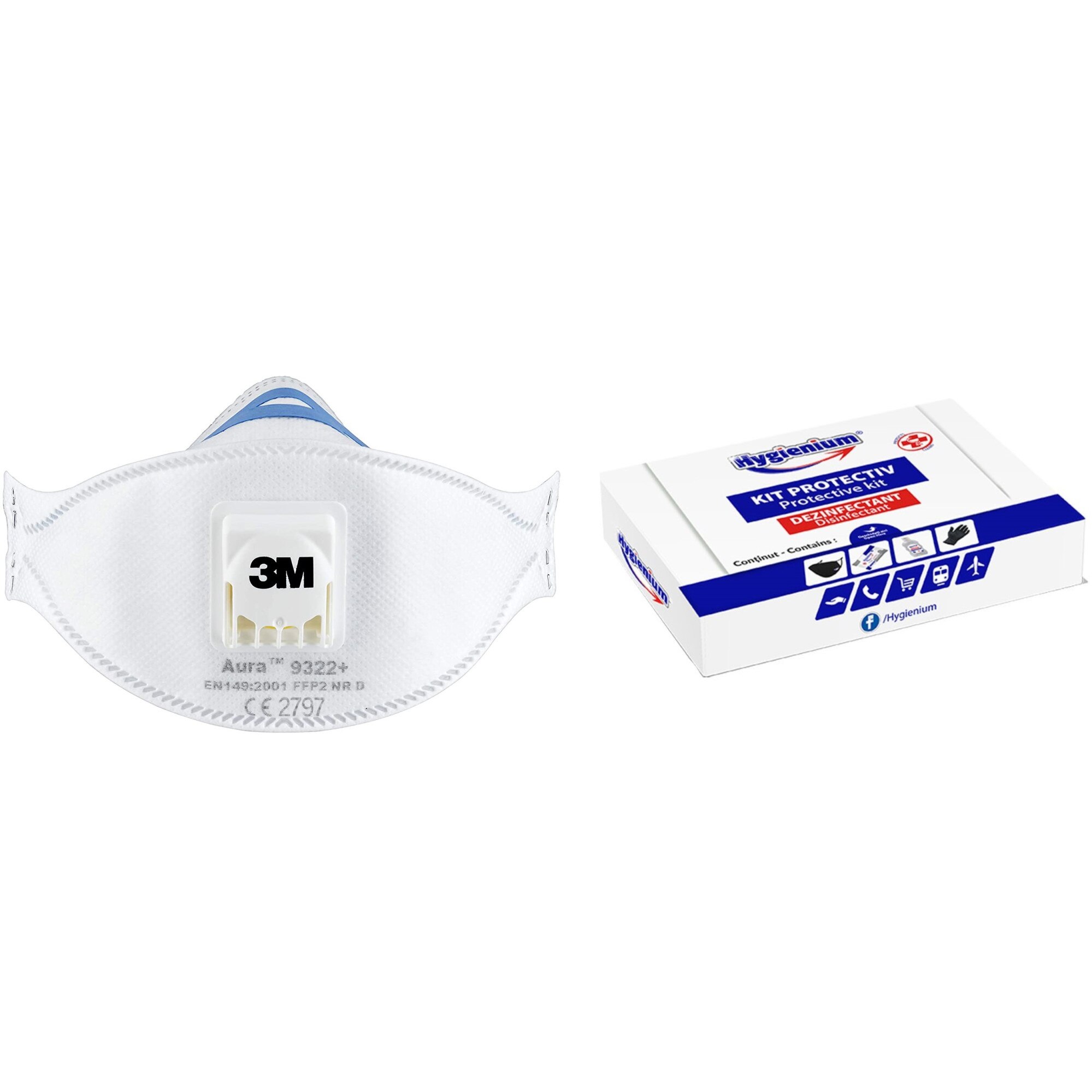 Set Masca de protectie respiratorie FFP2 - 3M™9322+ Aura, Masca ...