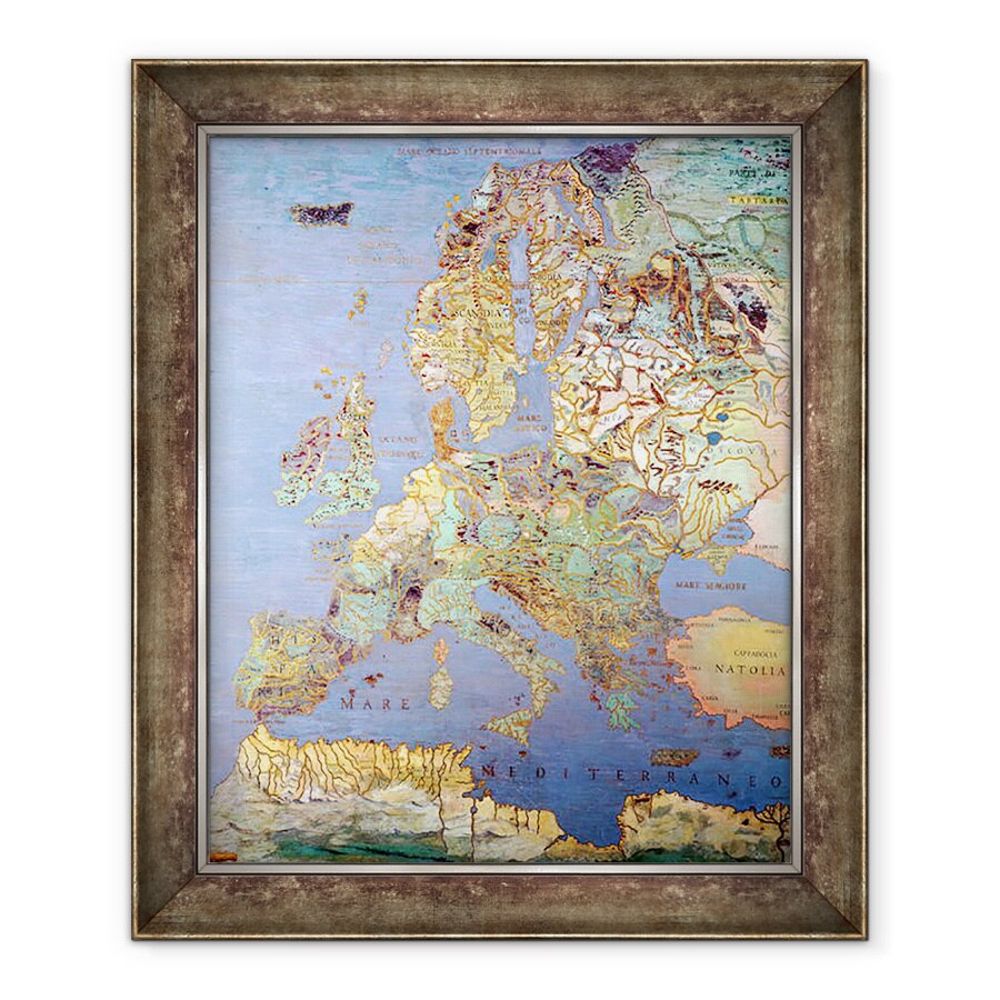 Giovanni de' Vecchi - Tizenhatodik századi Európa térképe, keretezett ...