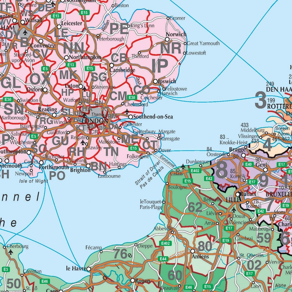 Harta Europa coduri postale 100x140 cm sipci metal - eMAG.ro