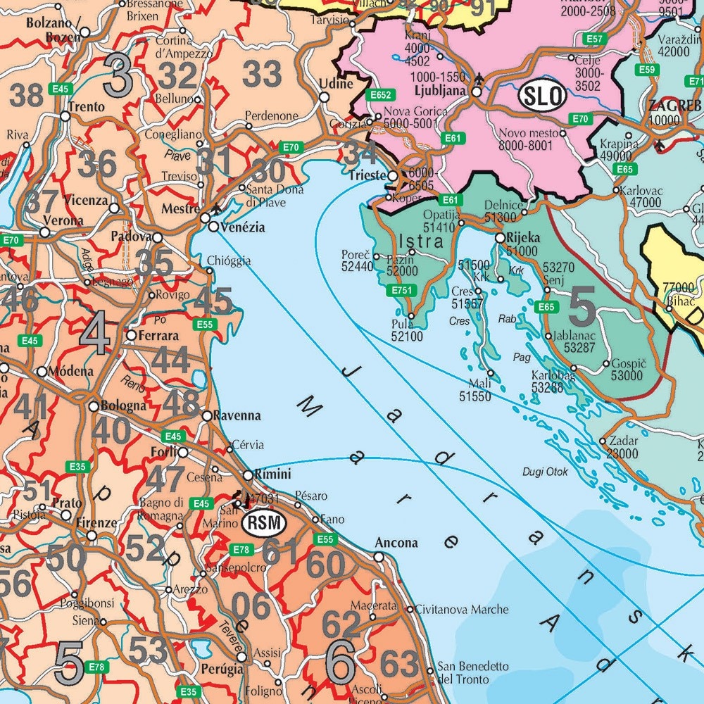 Harta Europa coduri postale 100x140 cm sipci lemn - eMAG.ro