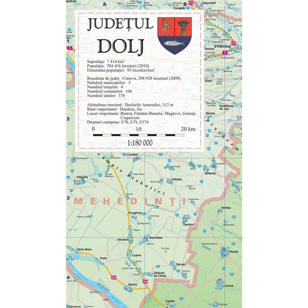 Harta Judetului Dolj 100x70 cm sipci plastic - eMAG.ro