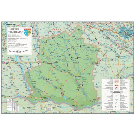 Harta Judetului Teleorman 100x70 cm sipci lemn - eMAG.ro