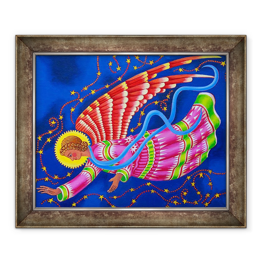 Tablou inramat - Jane Tattersfield - inger cu aripi rosii, 50 x 60 cm ...