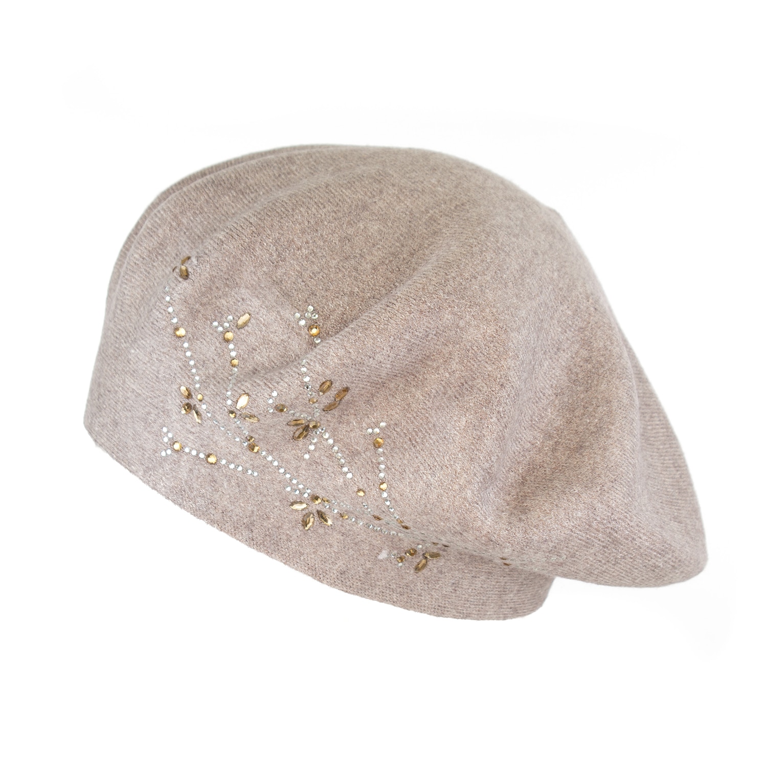 Basca de dama din casmir cu aplicatii cristale, HL20-7, Grej - eMAG.ro