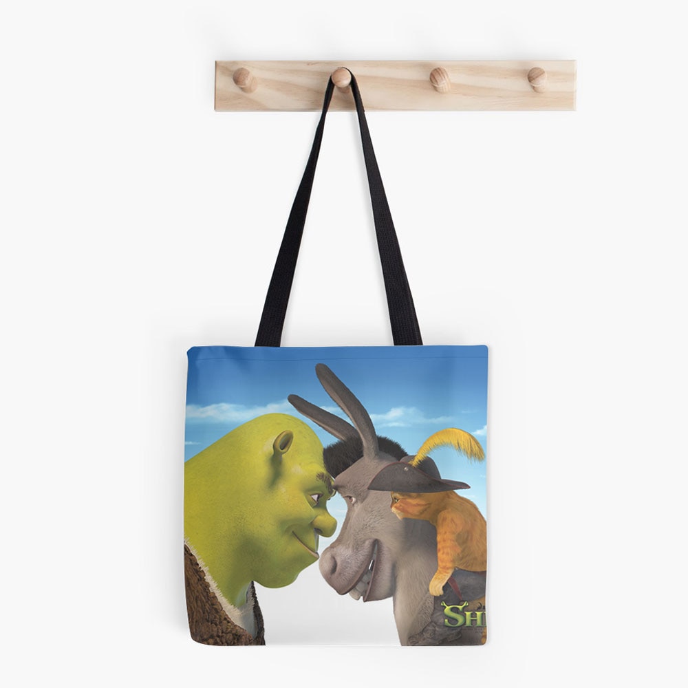 Geanta Tote Bag pentru Copii, Art Kids, Shrek, Donkey And Puss, Shrek ...