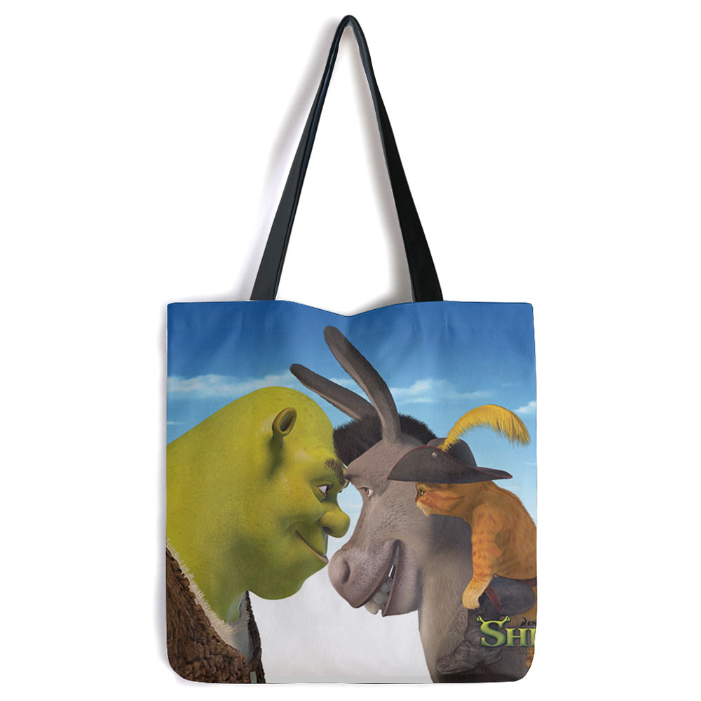 Geanta Tote Bag pentru Copii, Art Kids, Shrek, Donkey And Puss, Shrek ...