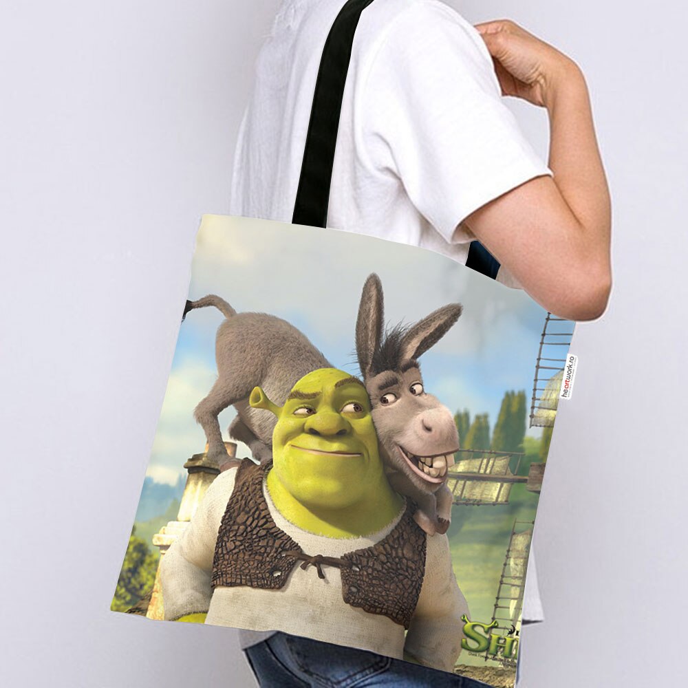 Geanta Tote Bag pentru Copii, Art Kids, Shrek And Donkey, Shrek ...