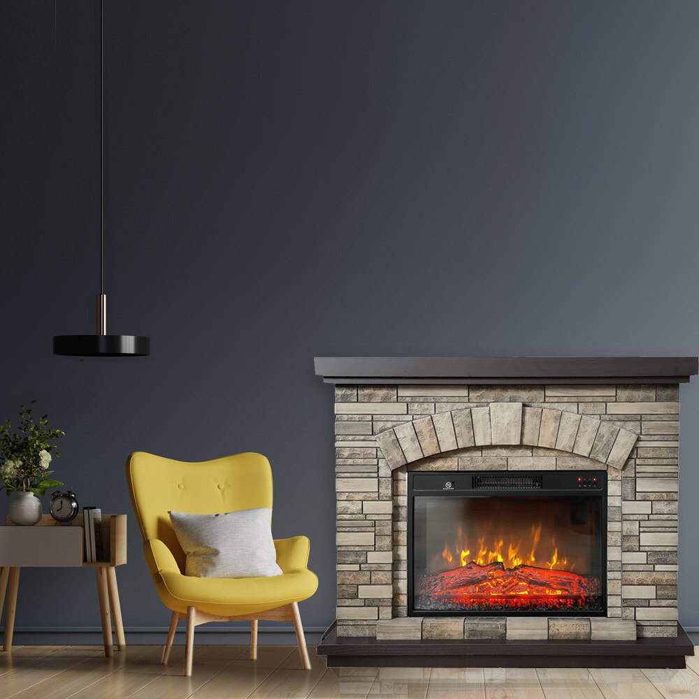 Semineu electric ElectricSun 3D AMBAR Stone, cu sunet, 3 culori, Wi-Fi ...