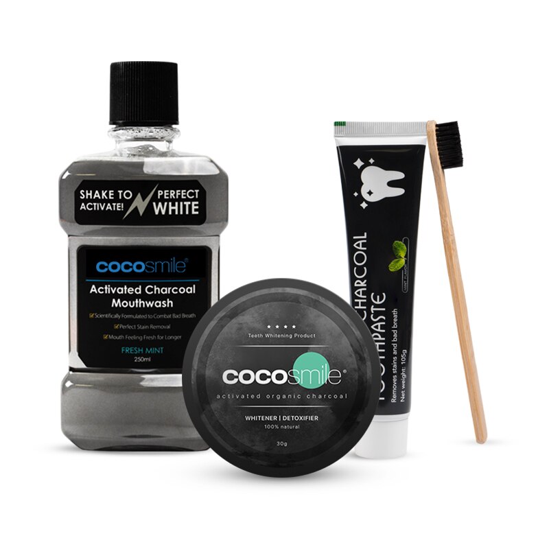 Комплект за избелване на зъби и устна хигиена CocoSmile Starter Organic ...