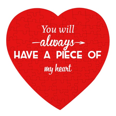 Puzzle personalizat in forma de inima, You will always, alb, 75 piese ...