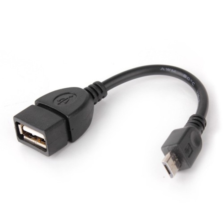 Adaptor / OTG cu Mufa USB Female - Micro USB, Bulk, Negru - eMAG.ro