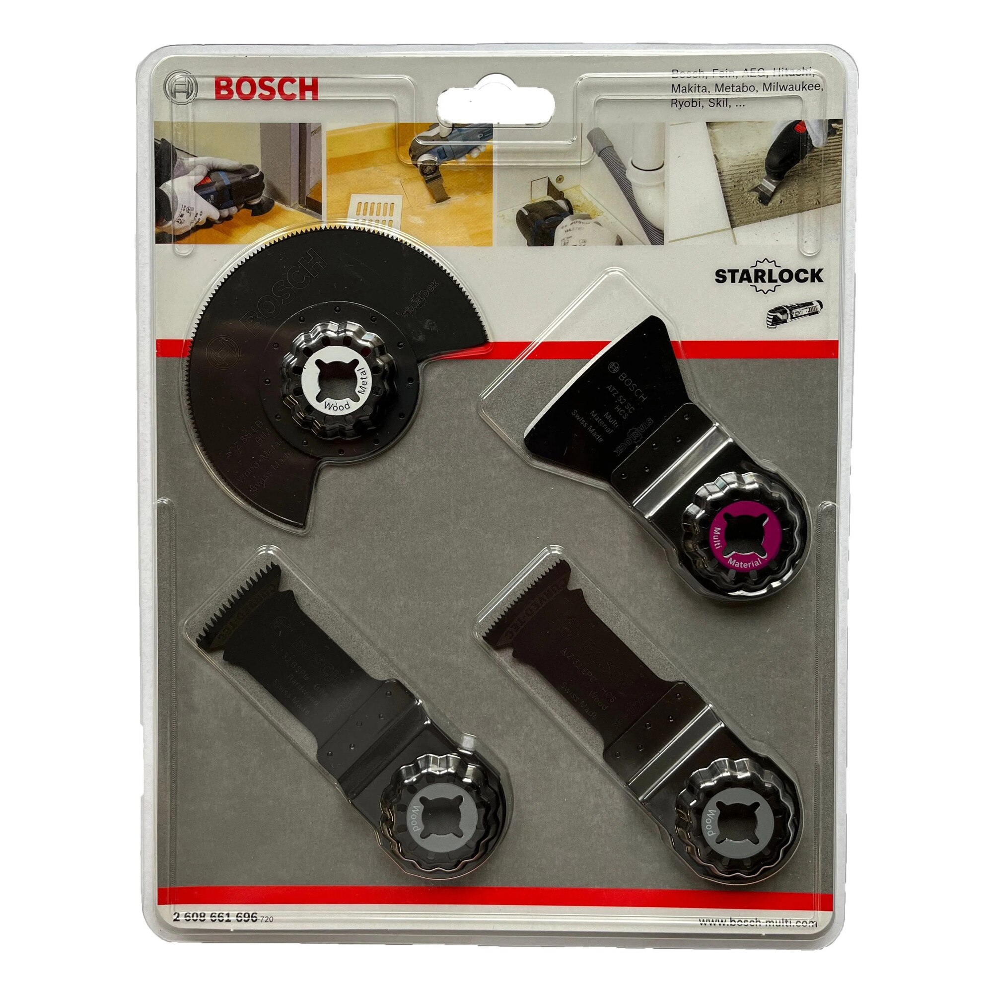 Set 4 panze pentru fierastrau multicutter, Bosch, prindere Starlock ...