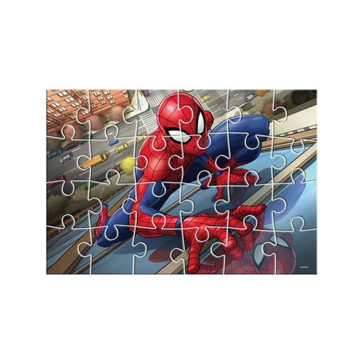 Puzzle de colorat 2-in-1 Spiderman, Luna, 24 buc, 41x28 cm, Multicolor ...