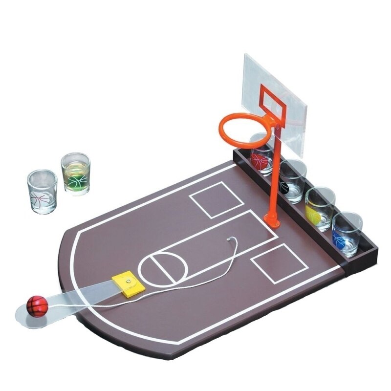 Joc baschet de masa cu 6 pahare pentru shoturi, Gonga® Multicolor - eMAG.ro