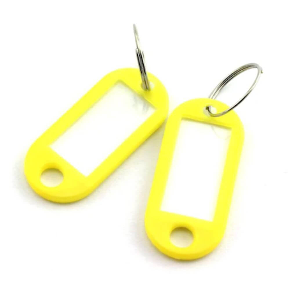 Set 10 Brelocuri Chei cu Eticheta EVOFFICE, 50x22 mm, Galbene - eMAG.ro