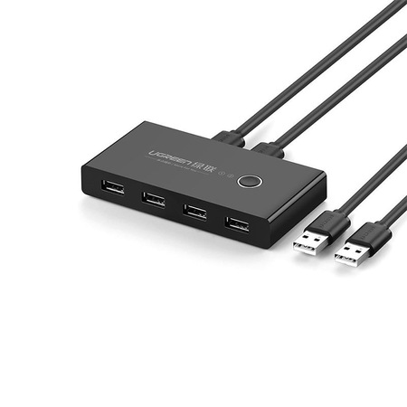 Multiport Hub, Ugreen US216 2 in 4, USB 4 x USB 2.0-ra, megosztási kapcsoló választó, Fekete ...
