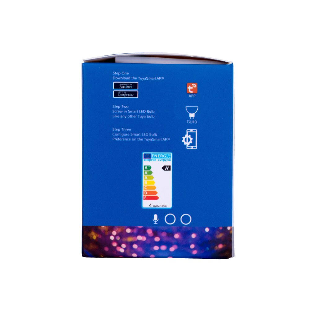 LED крушка 4W RGB димируема Smart WiFi, съвместима с Tuya, Smart Life ...