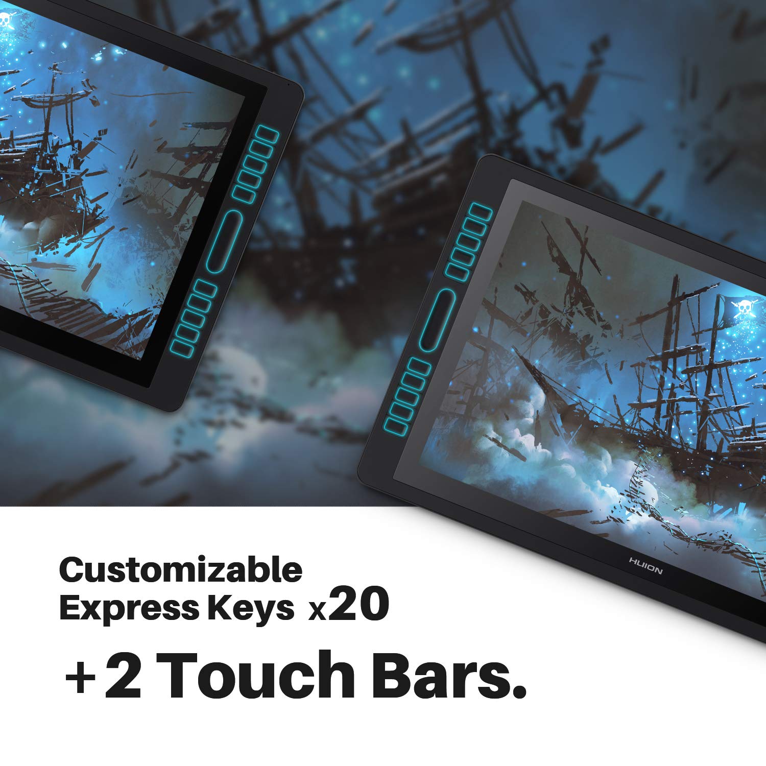 Huion KAMVAS Pro 22 digitális tábla, dönthető funkció, toll akkumulátor ...