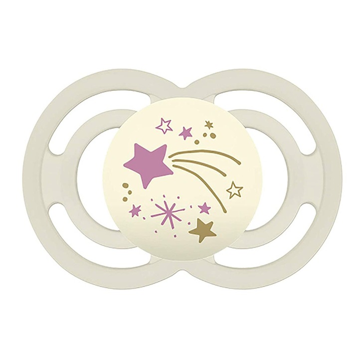 Suzeta ortodontica din silicon MAM Perfect Night 720185, Crem - eMAG.ro