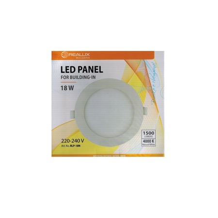 Led панел Realux 18W за вграждане, 4000К, ф230, 220-240V - eMAG.bg