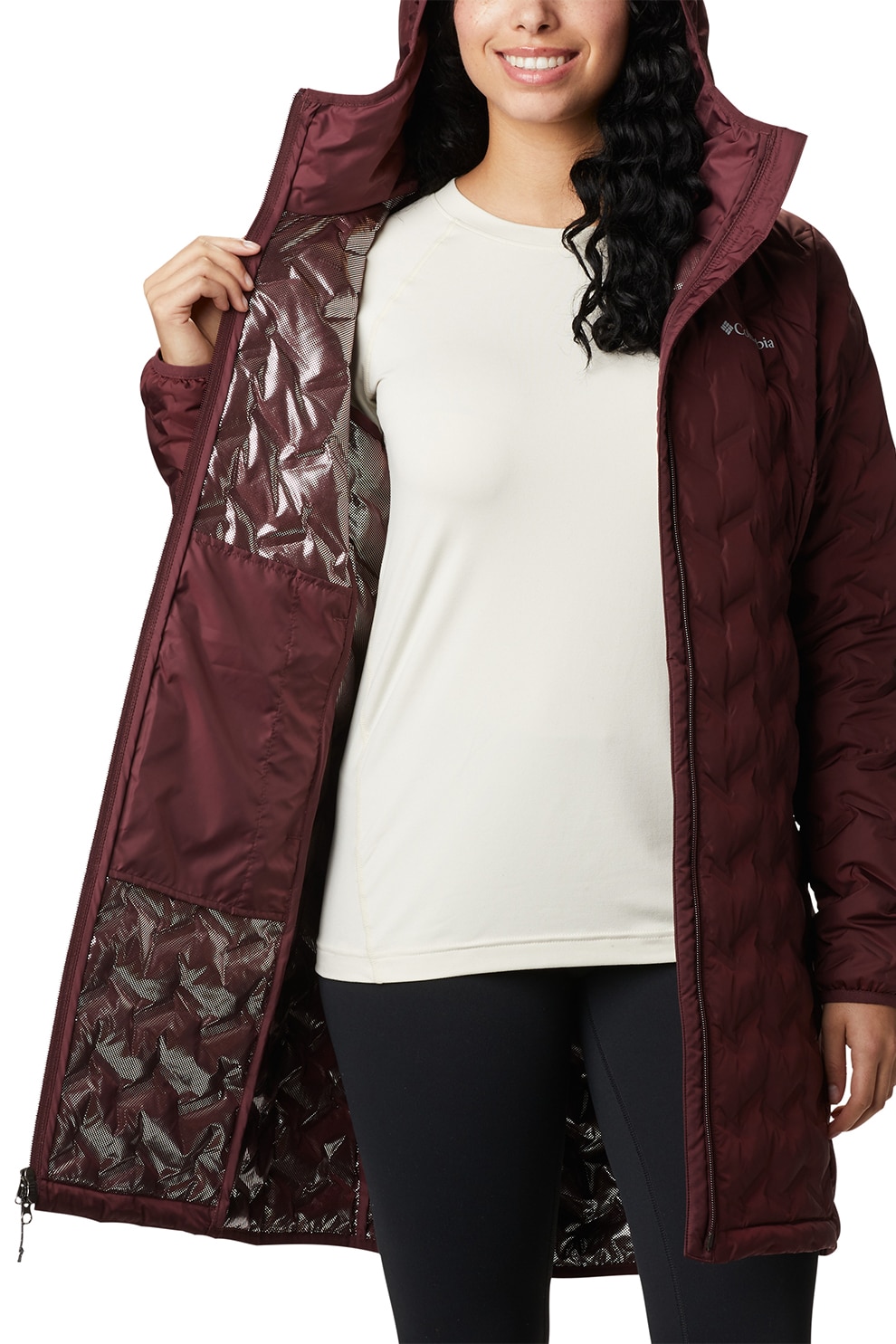 Columbia, Geaca lunga cu aspect texturat Delta Ridge™, Violet pruna, S ...