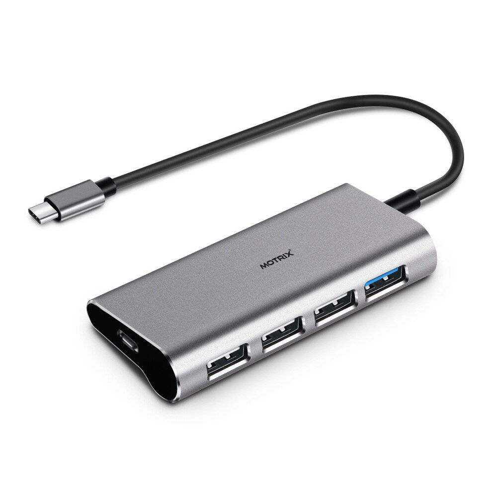 Hub adaptor Motrix® USB Type-C la 3xUSB2.0, 1xUSB3.0, 1xPower Delivery ...