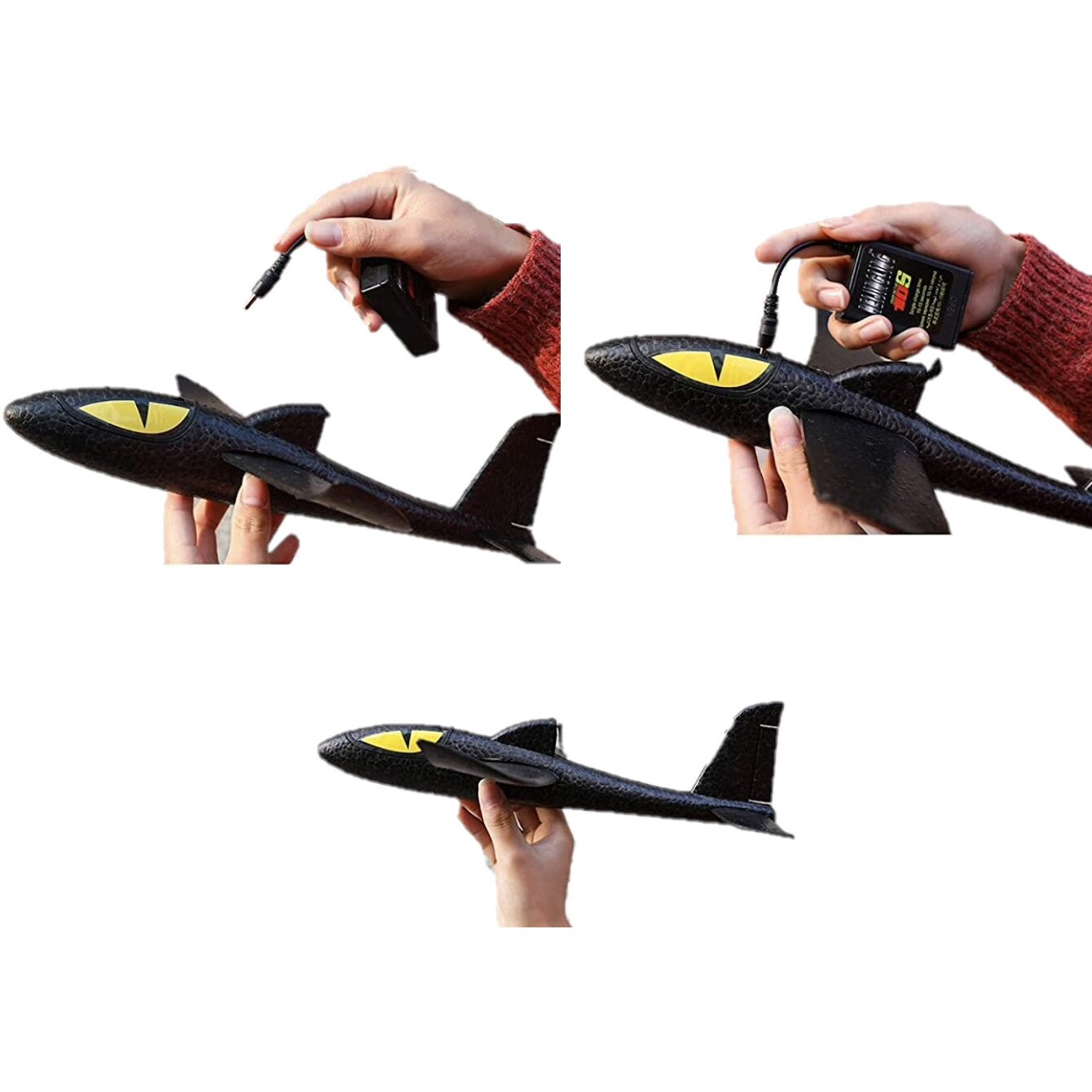 Avion Planor Dark Elves din Polistiren Negru - eMAG.ro