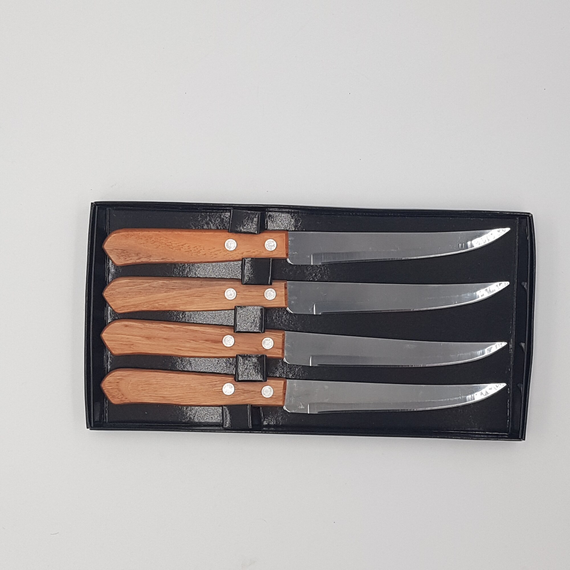 Set 4 cutite in cutie din inox si lemn, Dalimag, 20 cm - eMAG.ro