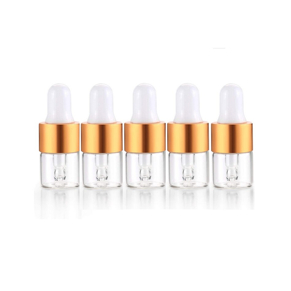 Set 5 recipiente cosmetice din sticla, cu pipeta din sticla pentru ...