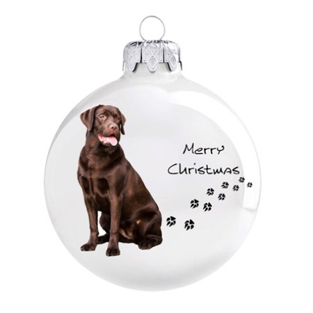 Barna labrador 8cm-es üvegdíszen - eMAG.hu