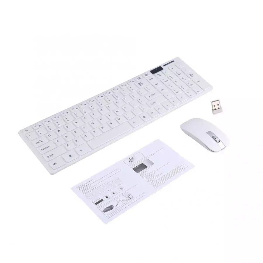 Kit tastatura si mouse wireless Andowl, full size, compatibila Windows ...