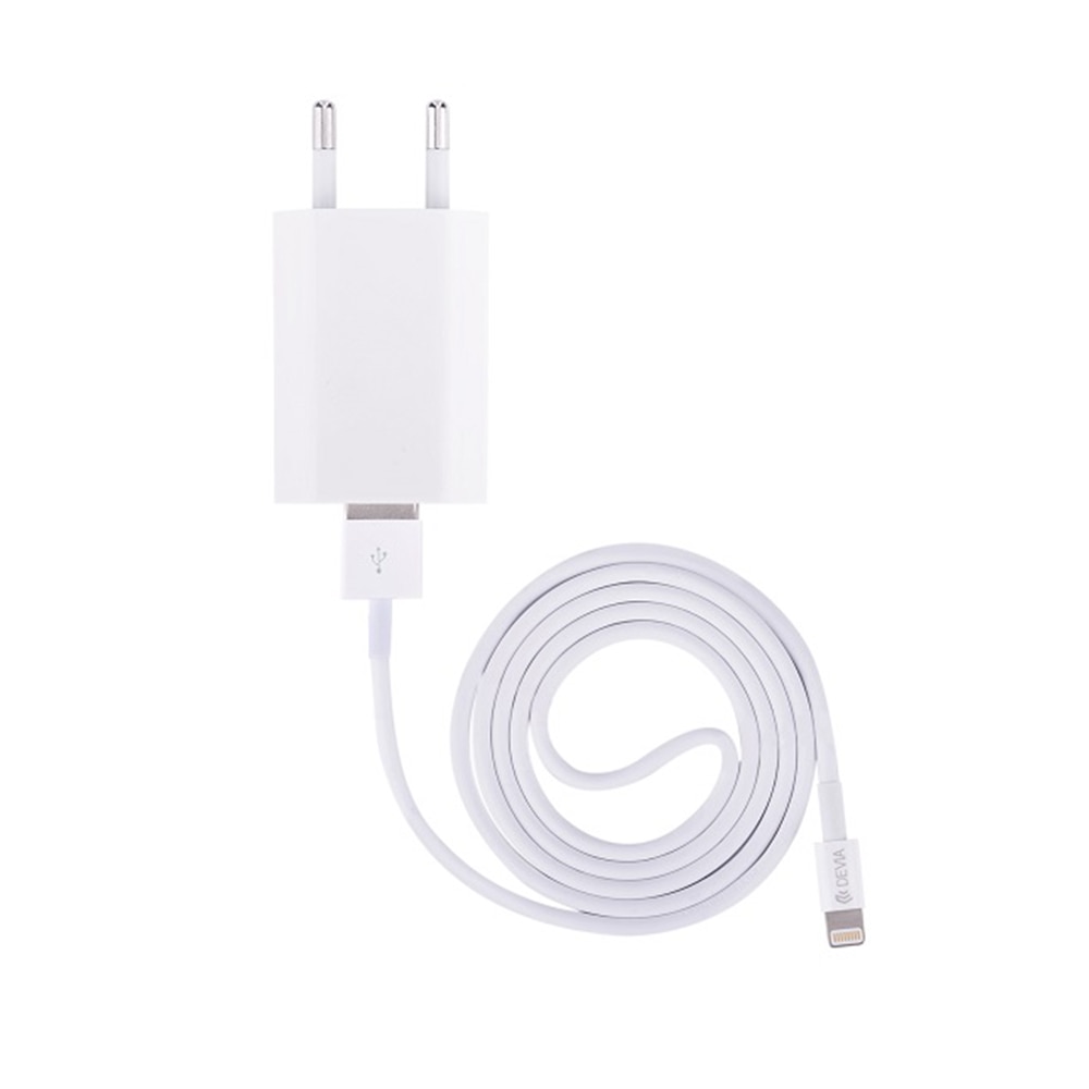 Set Incarcator Devia MFI Apple iPhone, iPad, iPod 1USB – 2A, Adaptor de ...
