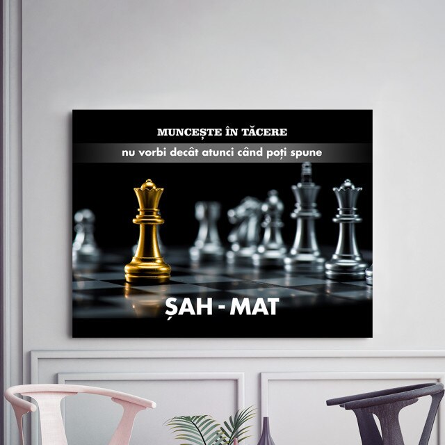 Tablou canvas motivational, Sah-mat, 50x70 cm - eMAG.ro