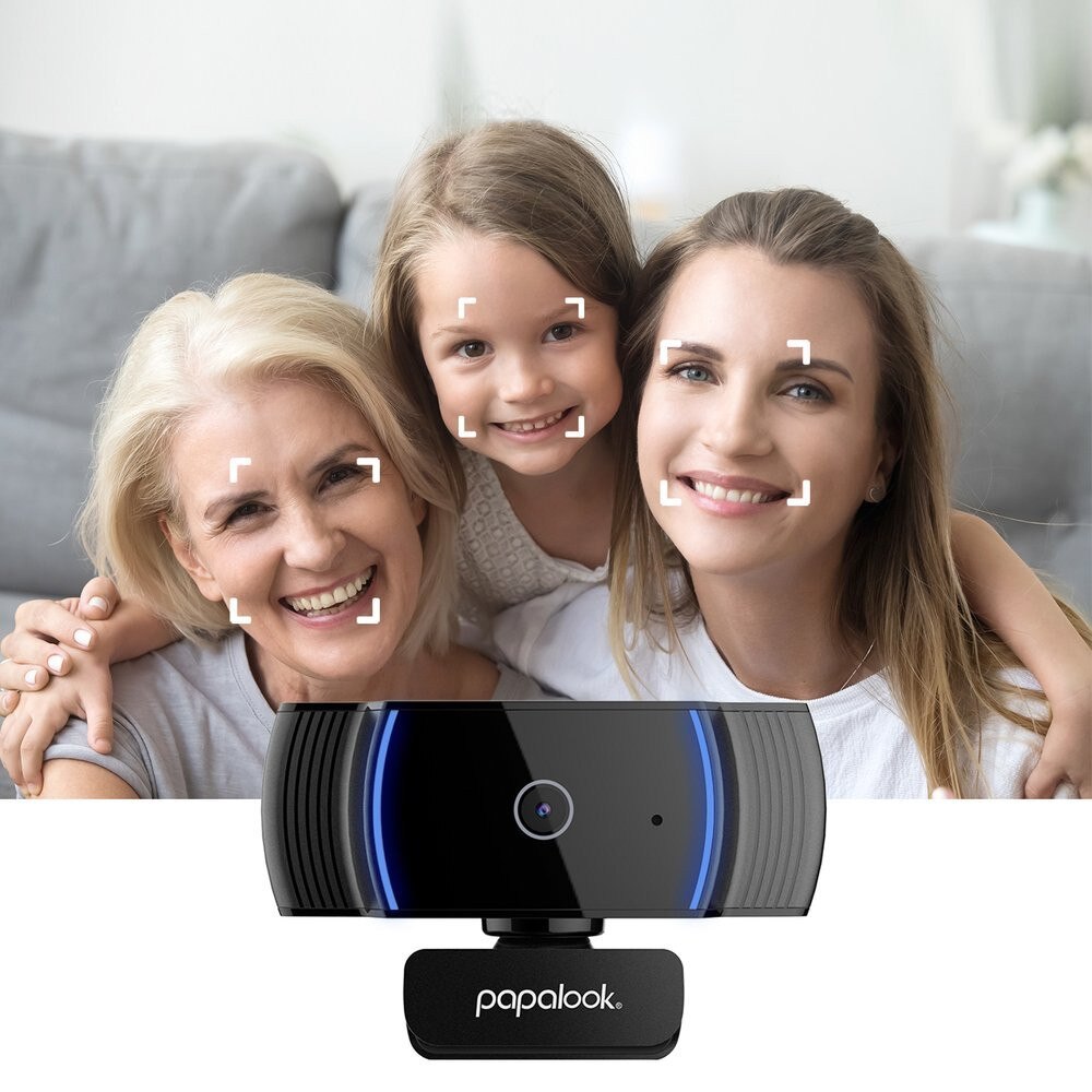 Papalook Full HD 1080p webcam with microphone for laptop monitor ...