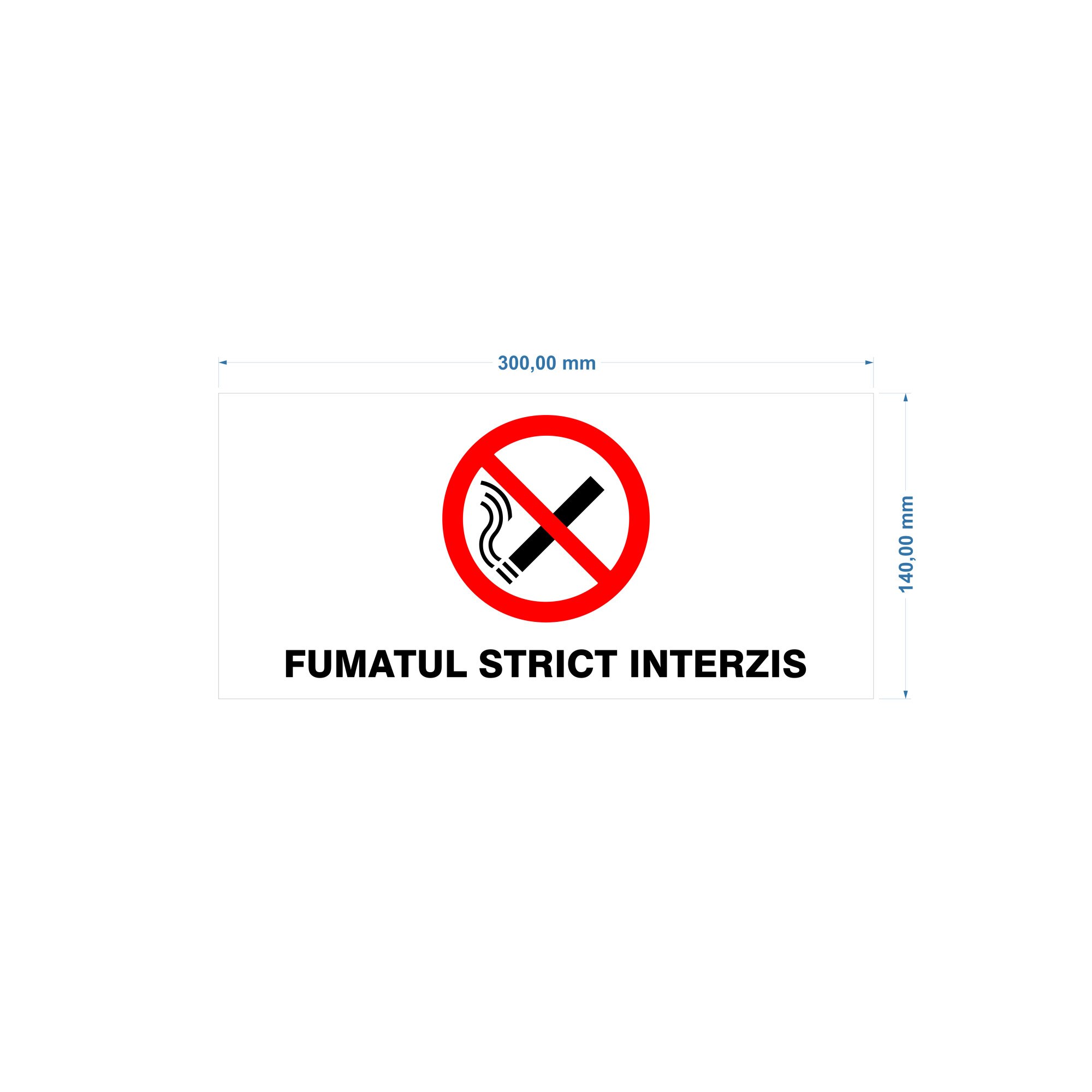 Set 5 buc indicatoare Fumatul strict interzis, 14x30 cm PVC rigid - eMAG.ro