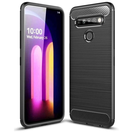 Предпазен гръб Carbon Case за LG Q70, Черен - eMAG.bg