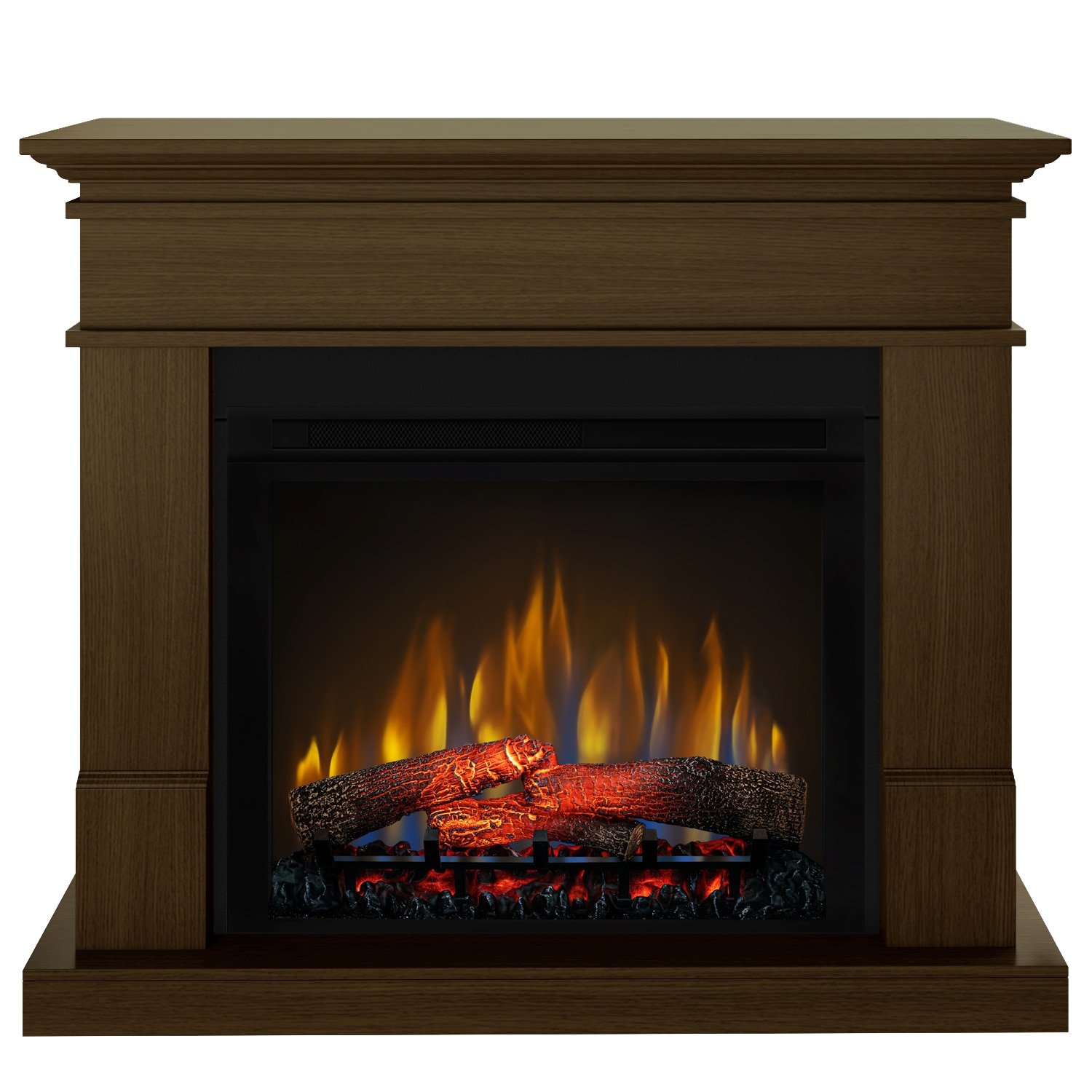 Semineu electric Lisabona Nuc 110 x 95 x 30cm, cu focar 3D Dimplex ...