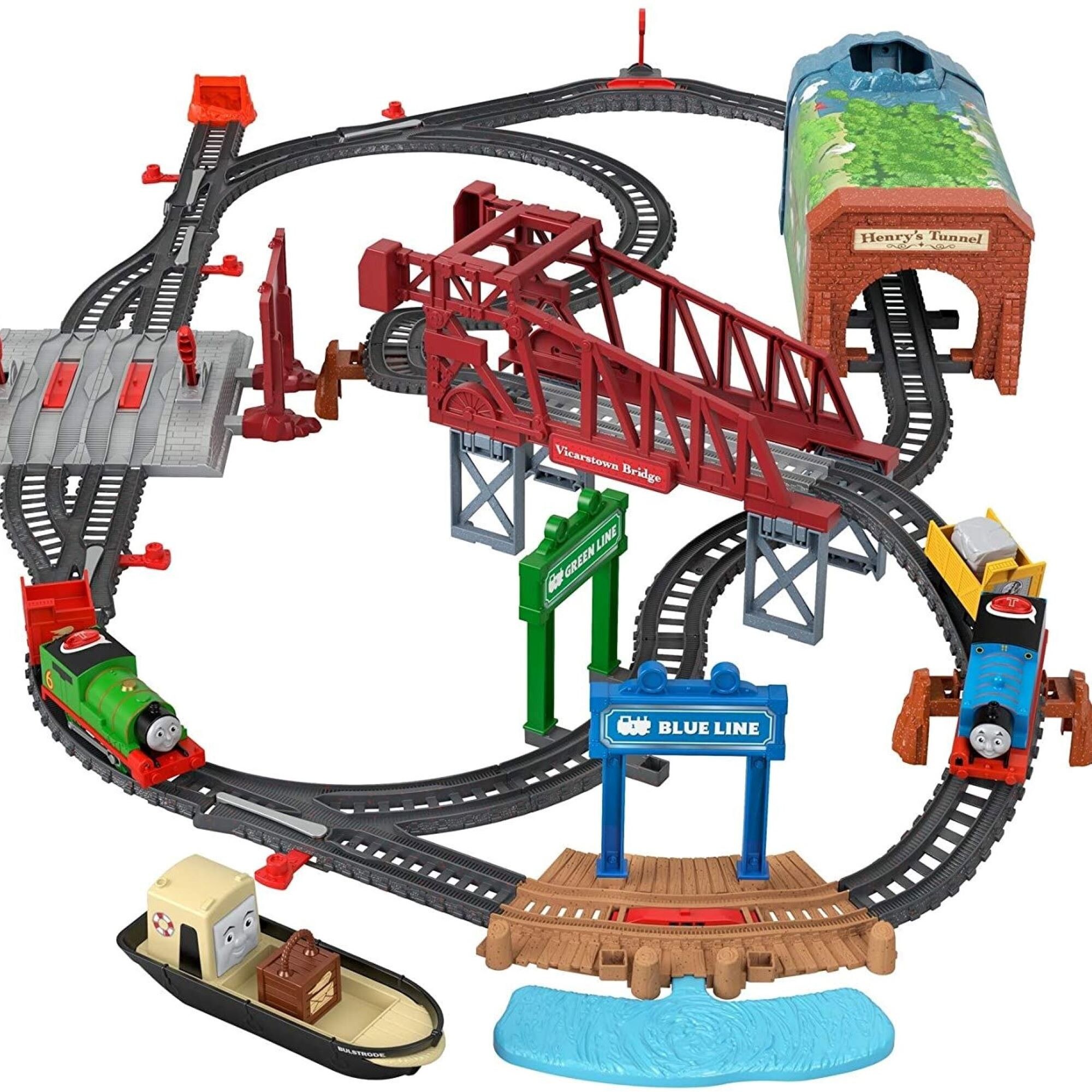 Set jucarie trenulete motorizate Thomas & Friends, Vorbaretii Percy si ...