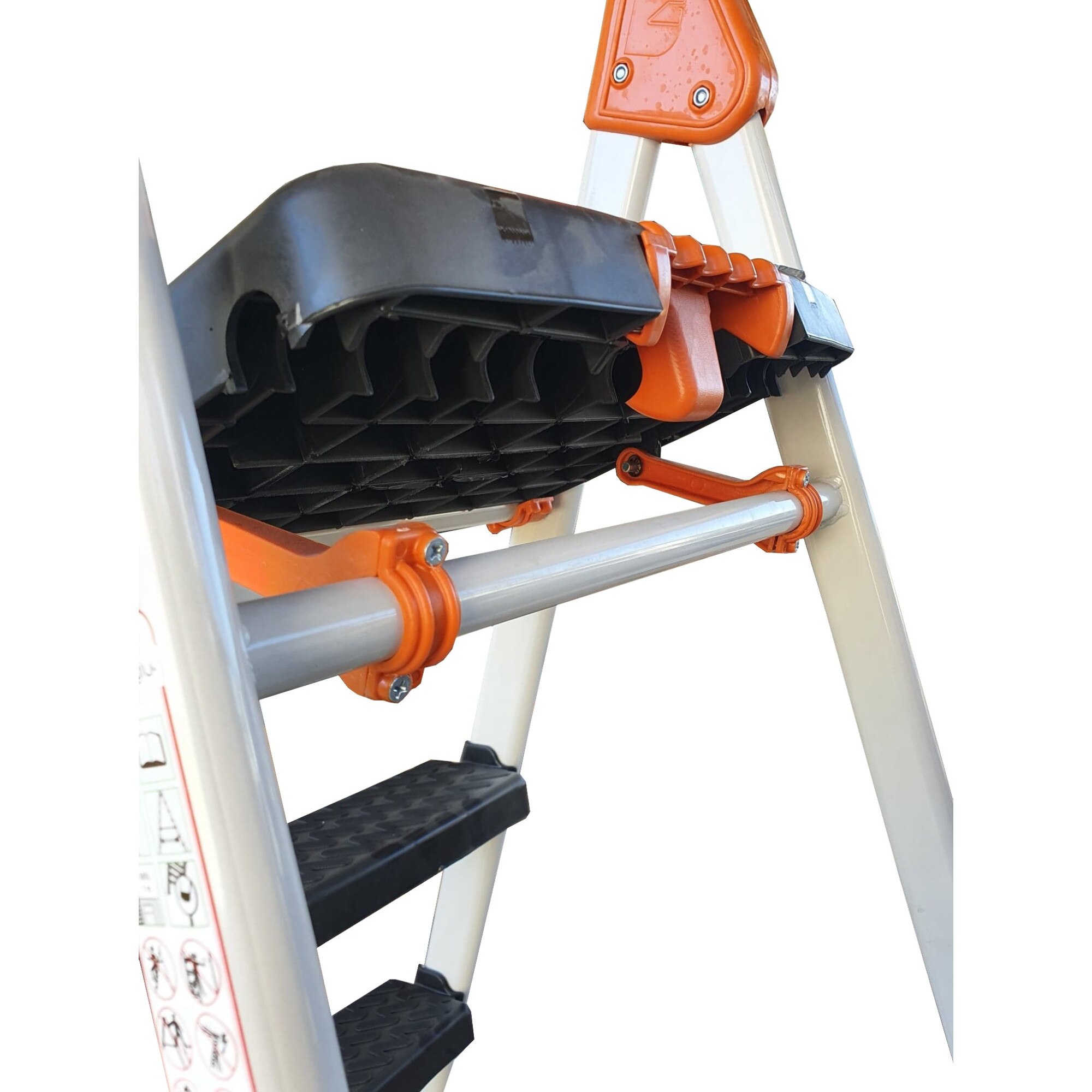 Scara dubla pliabila din aluminiu emailat Harbinger®, Plianta, Maxim ...