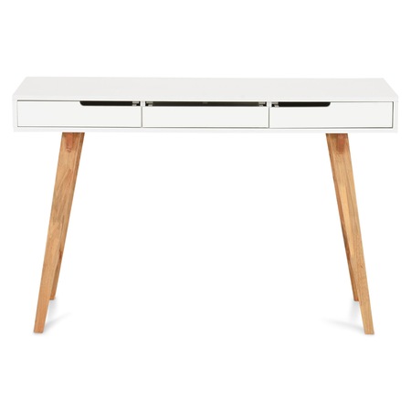 Birou AIX©, realizat din blat MDF, 3 sertare, culoare alb mat ...