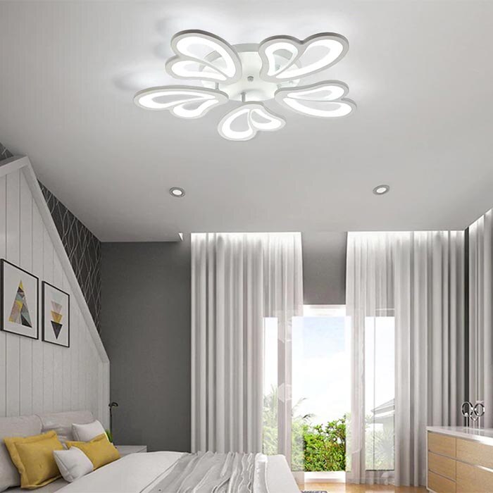 Lustra led model deosebit alb Telecomanda ,silm led inclus, lumina ...