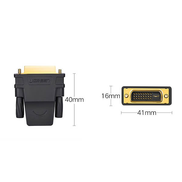 Adaptor HDMI Mama la DVI 24+1 Pini Tata, Ugreen 20124, Bidirectional, Full HD 1920x1080 @60Hz ...