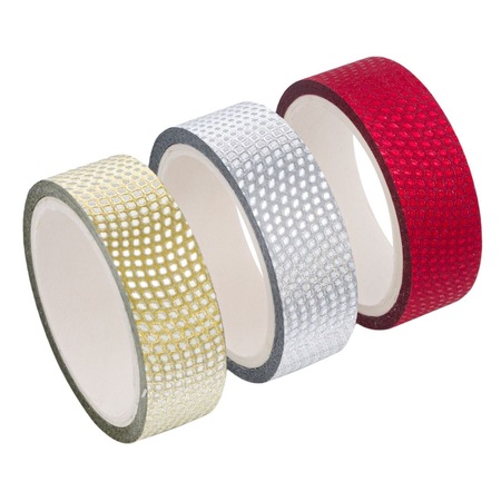 Set 3 role de benzi adezive colorate de Craciun, Lioness, 500 x 1.5 cm ...