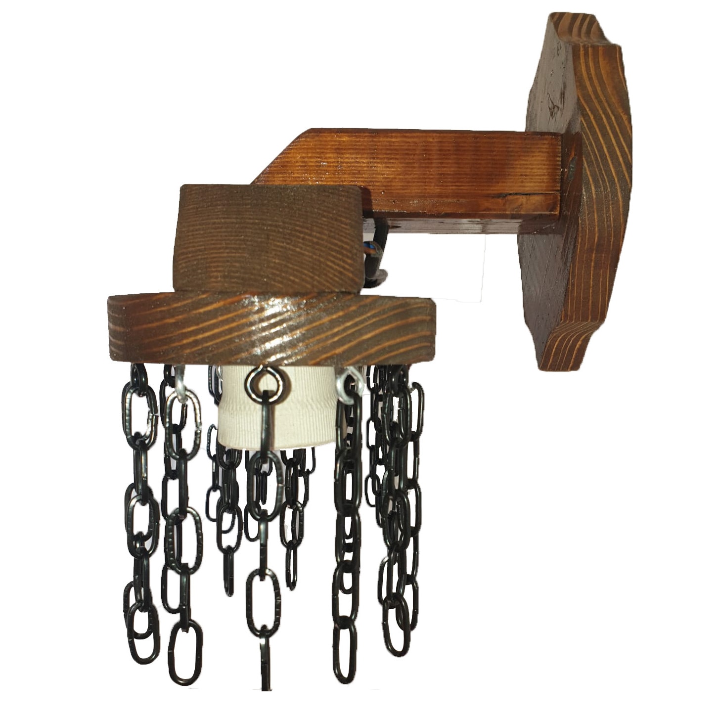 Corp iluminat decorativ rustic Metaxa Wood OD2, E27, lemn natur ...