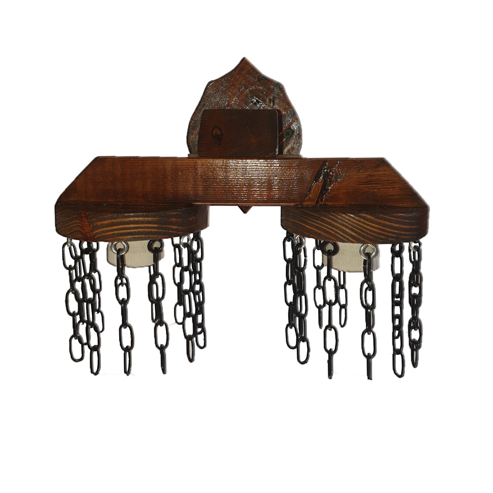 Corp iluminat decorativ rustic Metaxa Wood OD2, E27, lemn natur ...