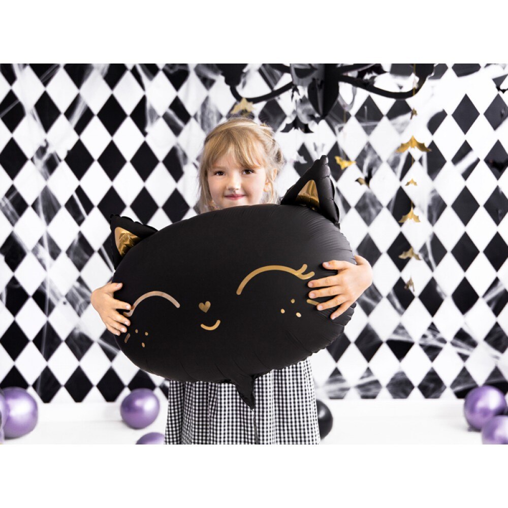 Balon folie cap de pisica, Deco, Negru, 48x36cm - eMAG.ro